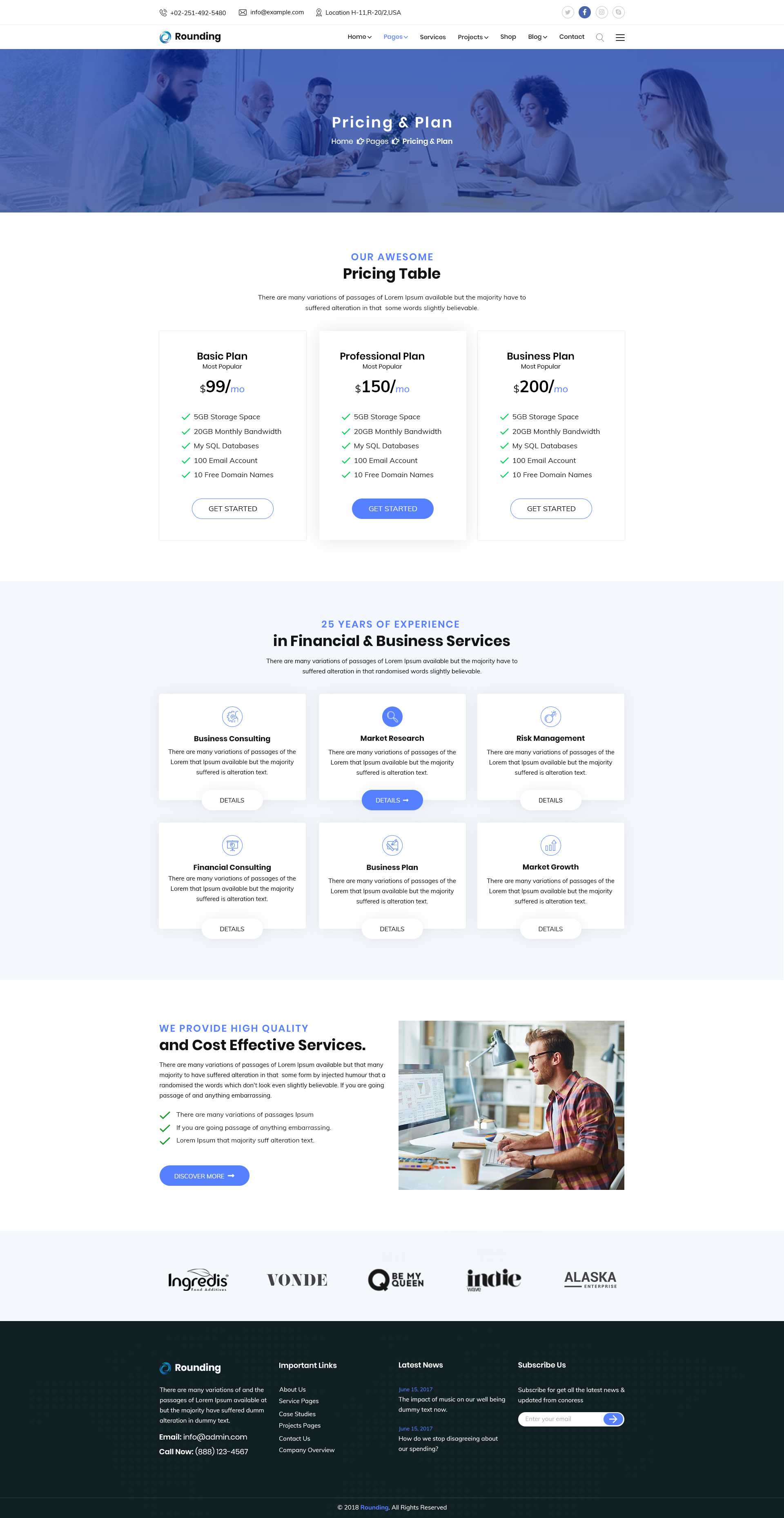 Rounding - Business PSD Template by johanspond | ThemeForest